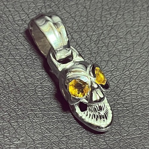 Bill Wall Leather Good Luck Skull Pendant Custom Stone Rhodium Design ...