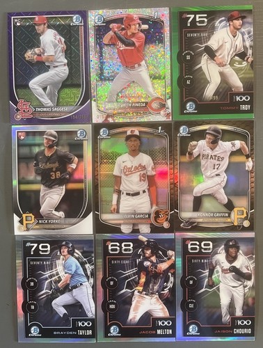 2025 Bowman Mega Box Lot of 587 Chrome, Mojo, Red RCs, 1sts, Inserts ...