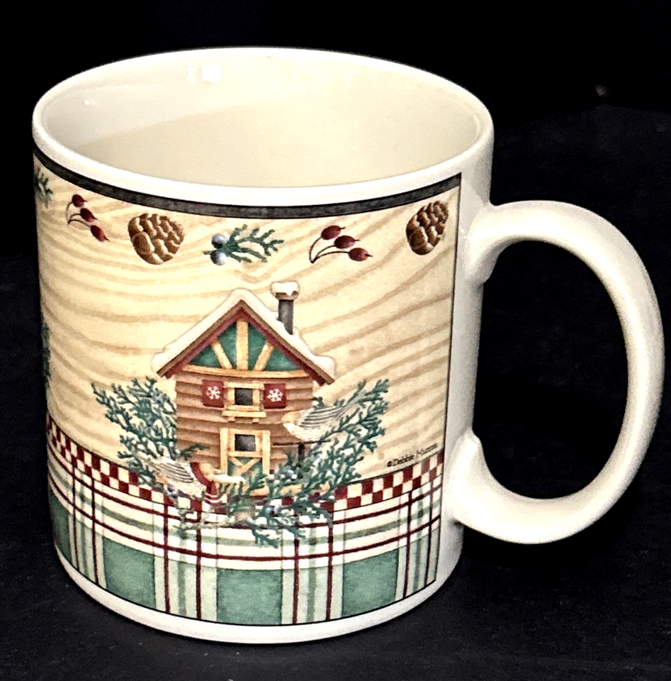 Vintage Sakura Debbie Mumm Winter Birds Stoneware Coffee Cups Mugs Set ...