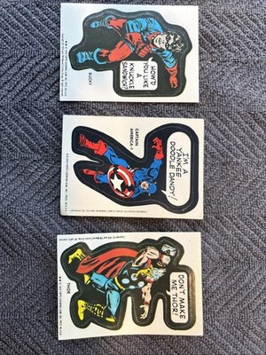 Lot Of 3 Topps Chewing Gum Stickers Bucky’78, Captain America-1 ‘75 And ...