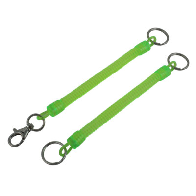 Plastic Flexible Retractable Spring Coil Cord Spiral Keychain Rope 2 in ...