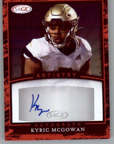 2022 SAGE Artistry Autograph Red/Black Border Kyric McGowan RC Rookie ...
