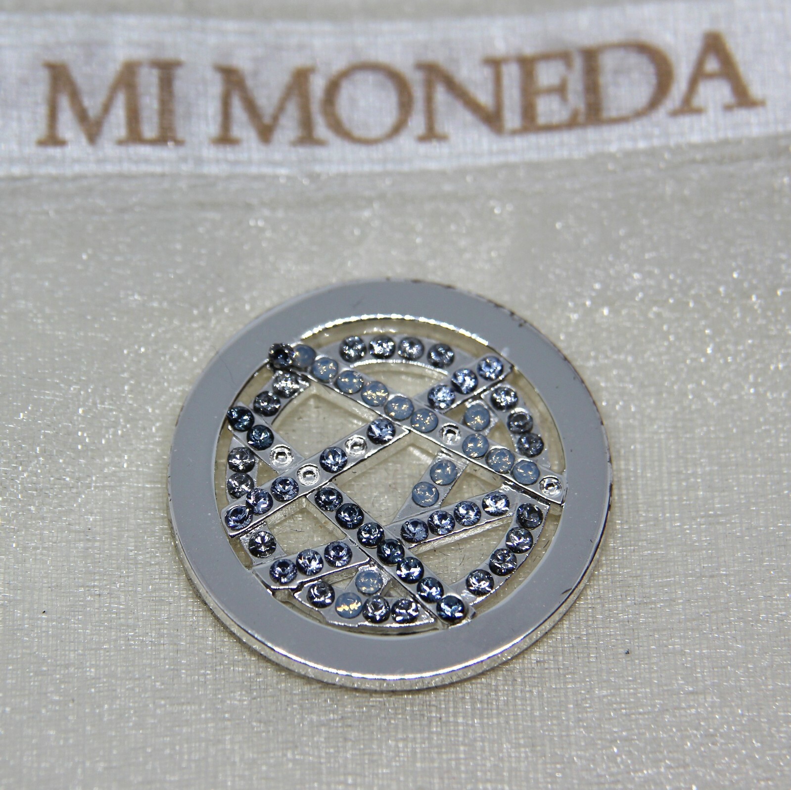 Authentic Mi Moneda Medium SW-DAN-41-M Danza Ice Blue Coin Swarovski ...
