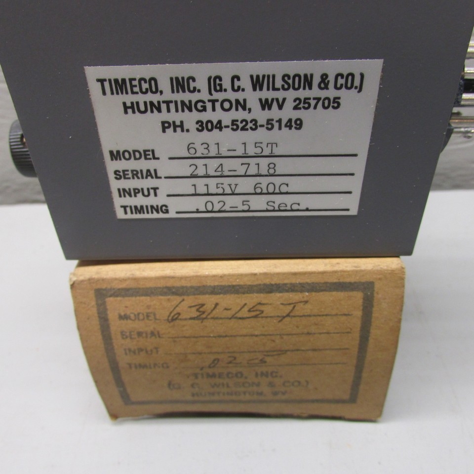 Timeco 631-15T Time Delay Relay 115V | eBay