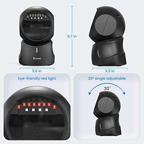 Barcode Scanner, QR 2D Hands-Free Omnidirectional Automatic Sensing ...