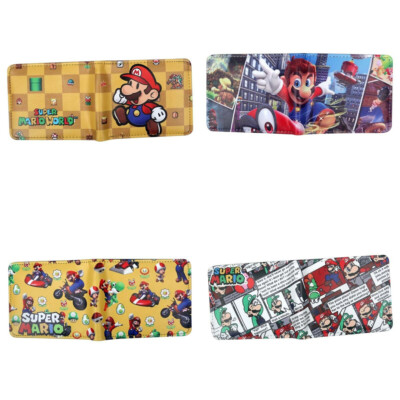 Classic Games Super Mario Bros Bifold Wallets Coins Purse Boys Girls ...