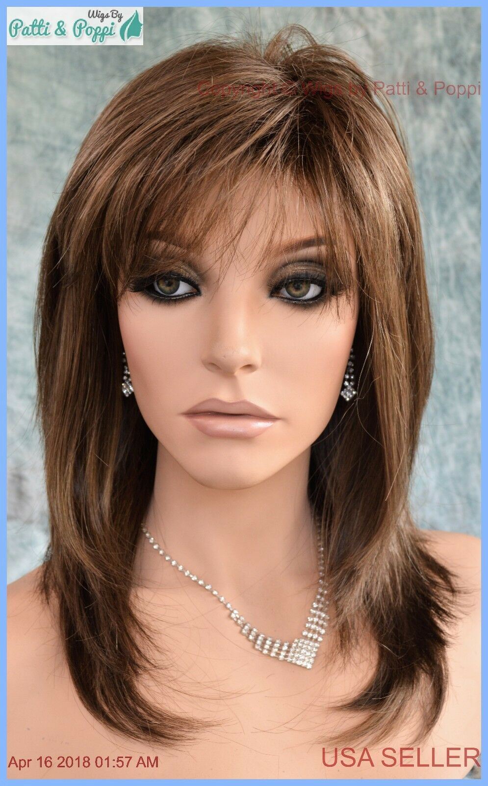 Angelique Layered Open Cap Synthetic Wig 8RH14 with Brown Highlights | eBay