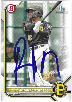 RODOLFO NOLASCO SIGNED 2022 BOWMAN BASEBALL CARD PITTSBURGH PIRATES #BP ...