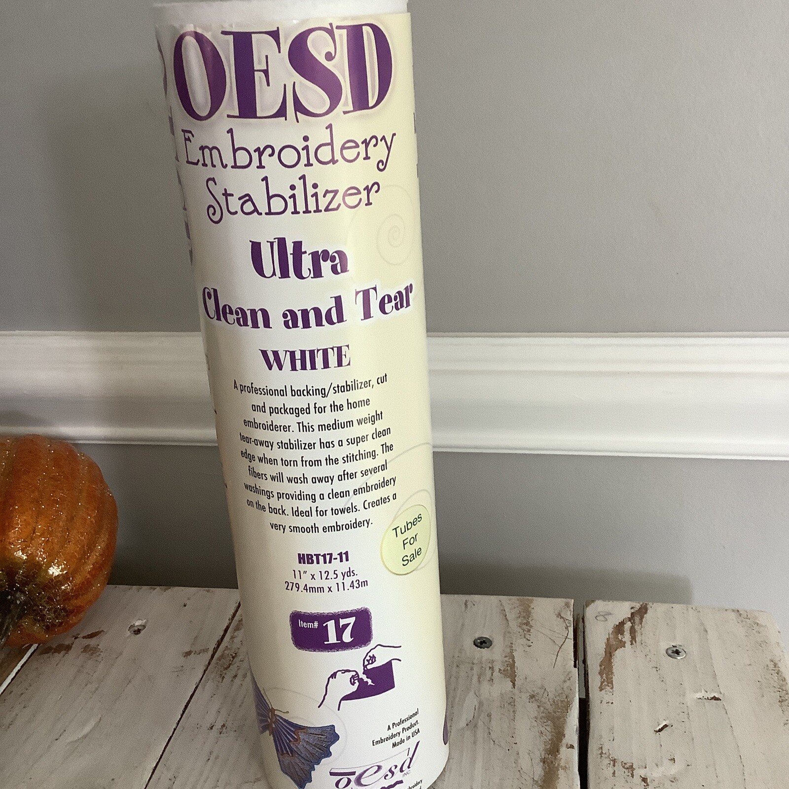 OESD Embroidery Stabilizer Ultra Clean and Tear White 11" .5 yards ...