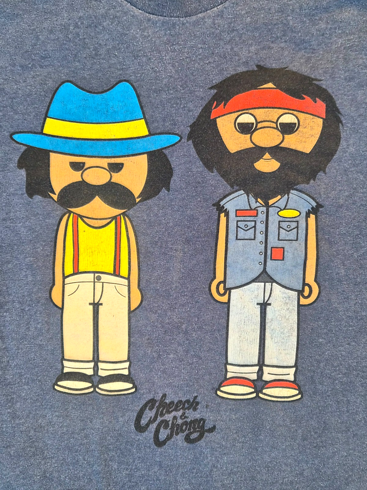 Cheech and Chong T-Shirt Adult LARGE Blue Animated Cartoon Vintage | eBay