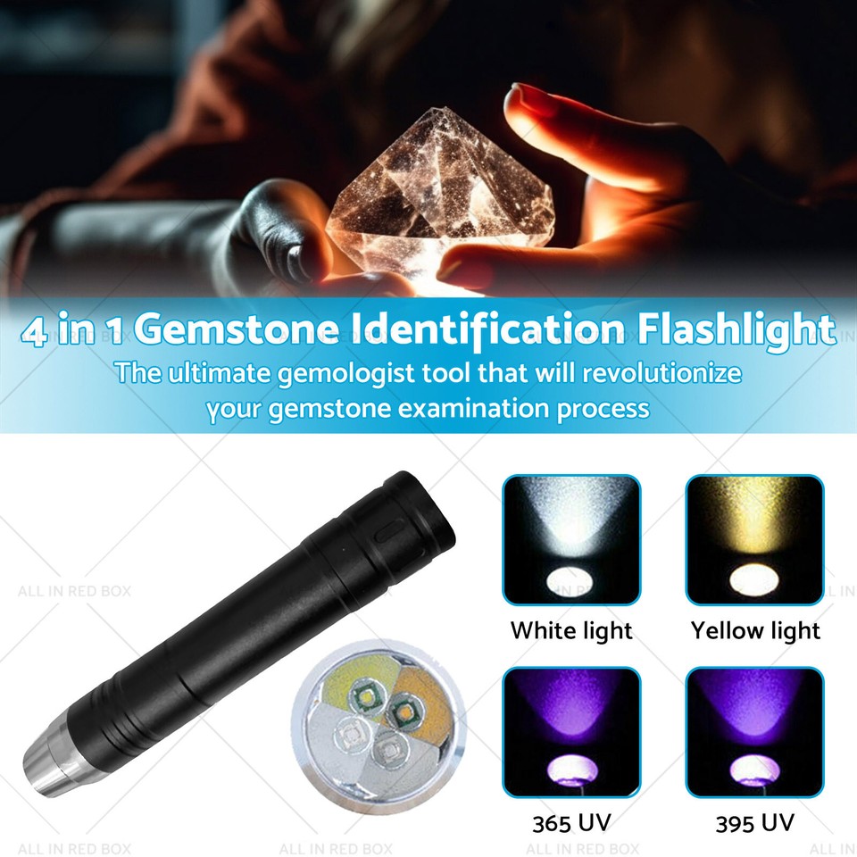 Professional Gemstone Identification Light 4 in1 LED Flashlight ...