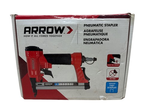 Arrow PT50 Pneumatic Staple Gun T50 Staples 1/4”-9/16” Bump trigger Oil ...