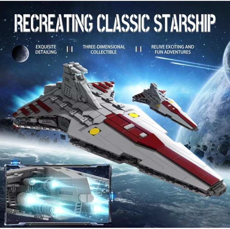 Mould King 21074 MK Stars Attack Cruiser Starship 1320 Piece Building ...