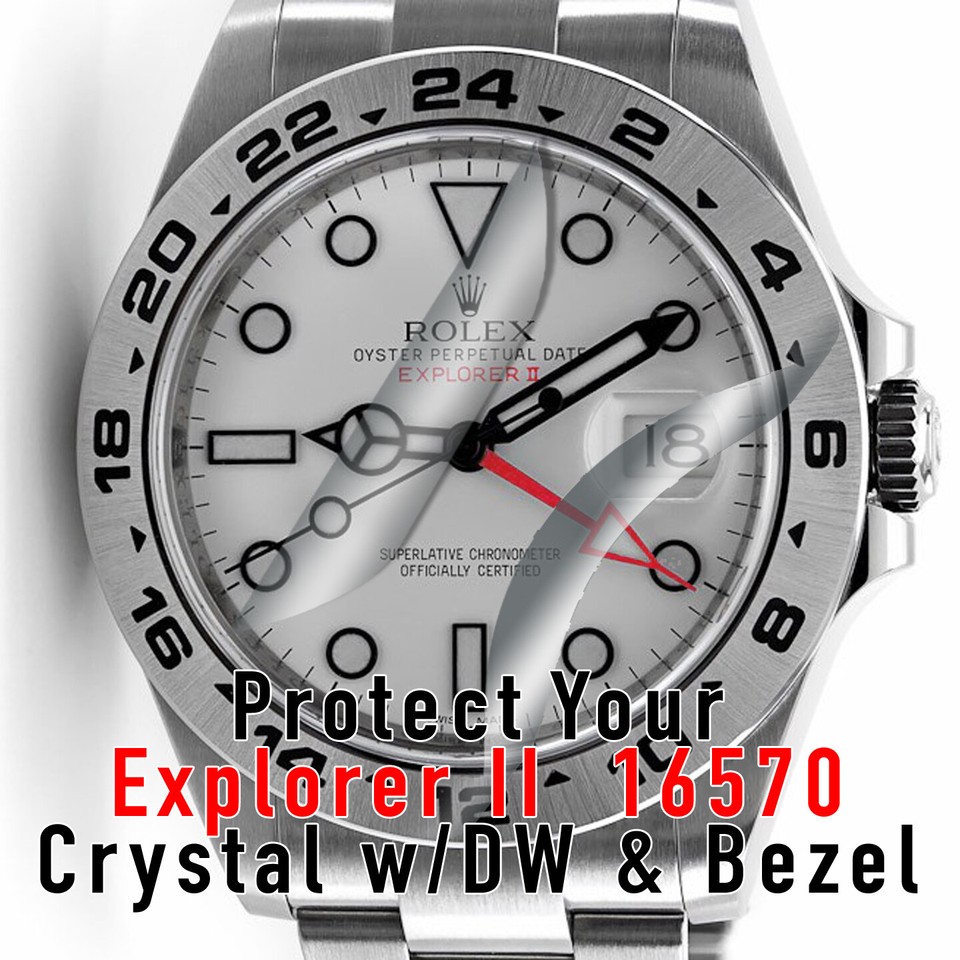 For-Rolex Explorer 16570 Crystal, Bezel, Full Clasp, Sides HD Protector ...
