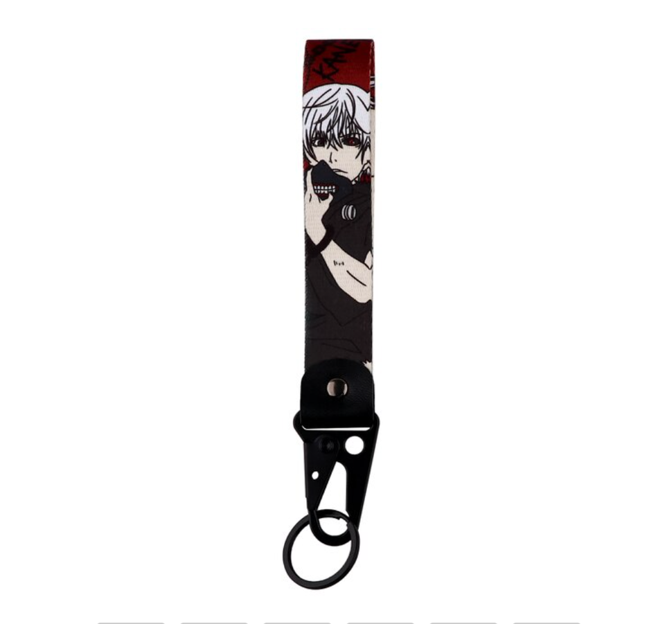 Tokyo Ghoul Anime Ken Kaneki Lanyard Wrist Strap Hook Key Tag Keychain ...