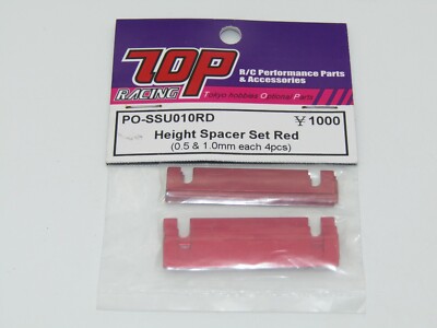 Top Racing 1/10 Touring Car Height Spacer Set (Red/0.5&1mm/4pcs ea) PO ...