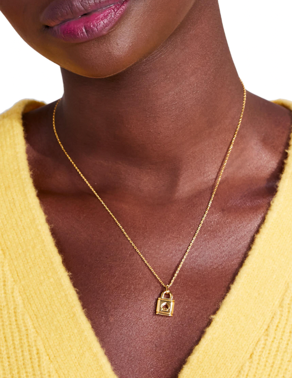 $78 NWT KATE SPADE GOLD TONE LOCK AND SPADE 16" NECKLACE - JL95 | eBay