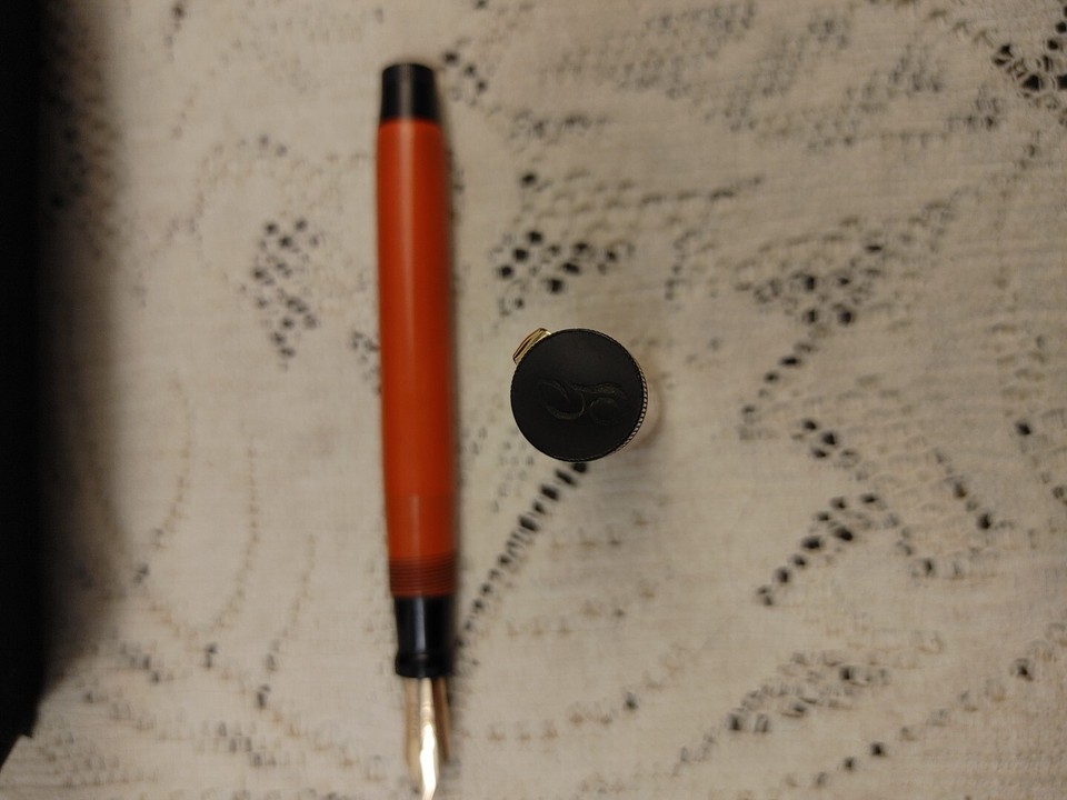 PARKER 1920S DUOFOLD LUCKY CURVE INK FOUNTAIN PEN - ORANGE | eBay