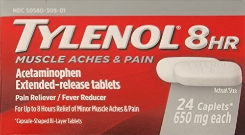 Tylenol 8 hr Muscle Aches & Pain Relief - 24 Count 650 mg each UPC ...