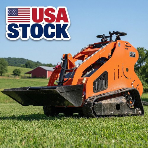 USA STOCK , 13.5HP Orange Mini Tracked Skid Steer Loader Multi ...
