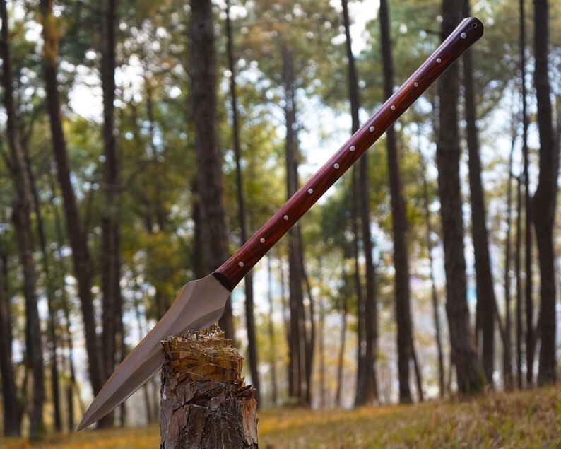 Custom Handmade 5160 Carbon Steel Blade Pike Viking Spear |Hunting ...