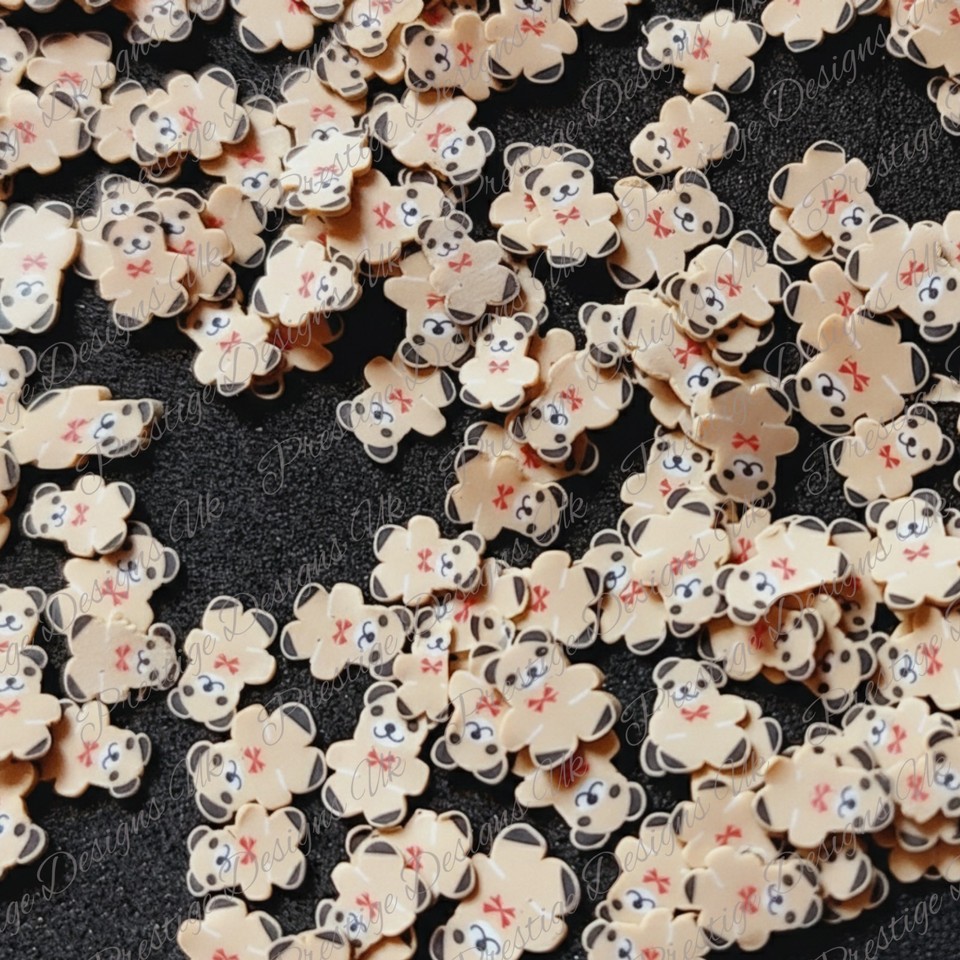 Teddy Bear Fimo Slices Clay Charms Nail Art Slime Resin Sprinkles Pot ...
