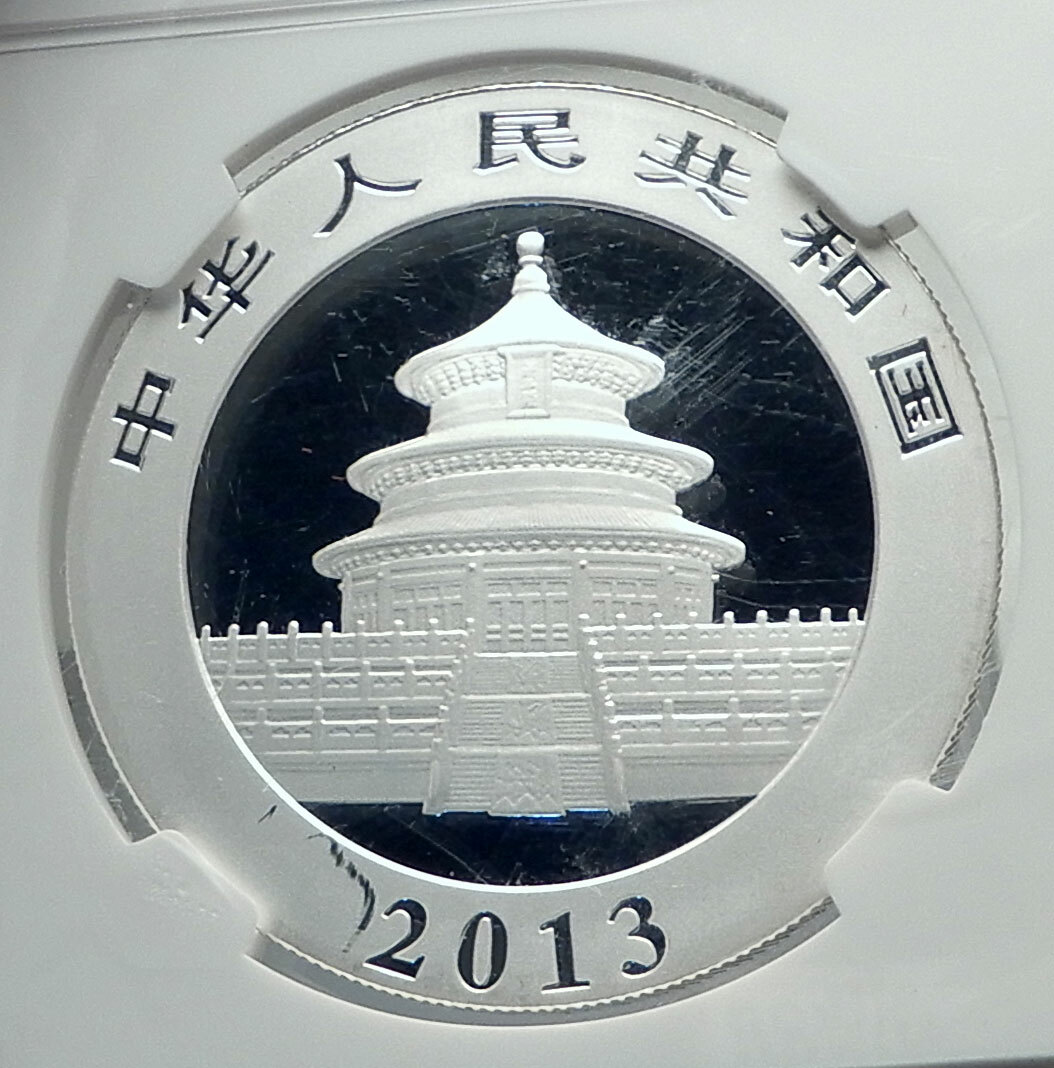 2013 CHINA 3 PANDAS Bamboo TEMPLE HEAVEN Silver 10 Yuan Chinese Coin ...
