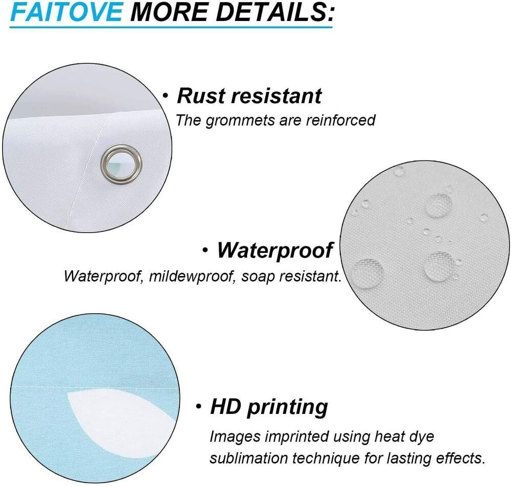 Ocean Animals Octopus Shower Curtain Waterproof Polyester Bathroom ...