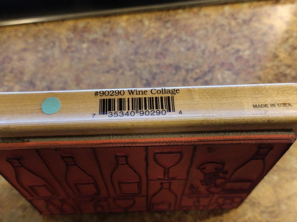 Stamps Happen Rubber Stamp Michael Clark Wine Collage 90290 Bottle ...
