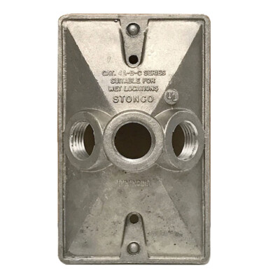 Stonco 4B 1-Gang 3-Hole FS Box Cover Die Cast Aluminum Outdoor ...