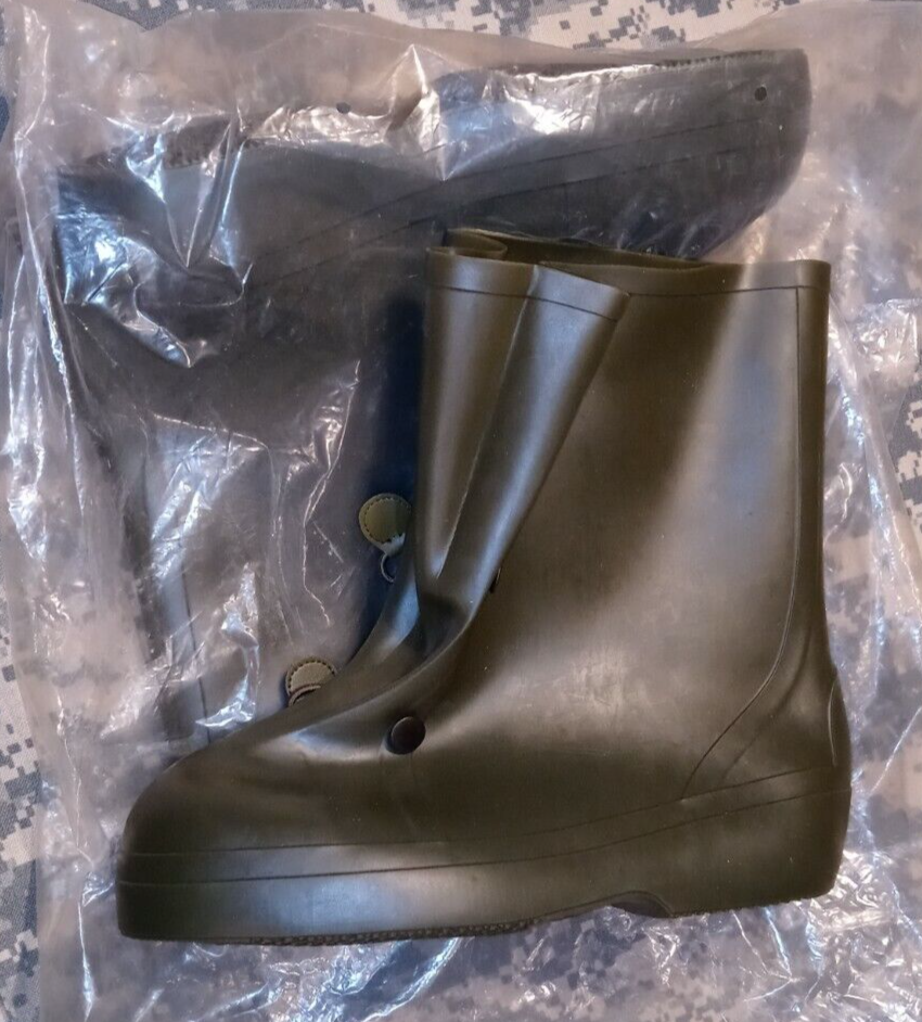 MILITARY OD GREEN RUBBER WATERPROOF OVERBOOTS GALOSHES BOOTS US SIZE 10 ...