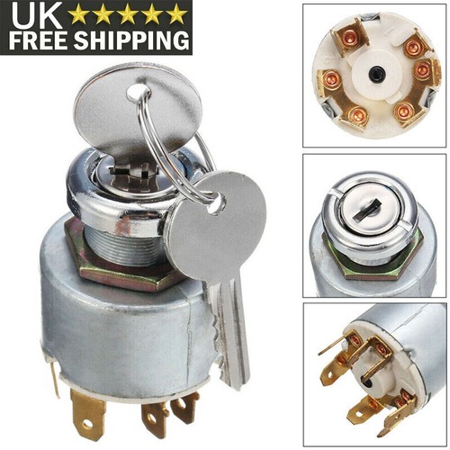 Universal Car 12V 4 Position Ignition Switch Barrel w/ Keys For ...