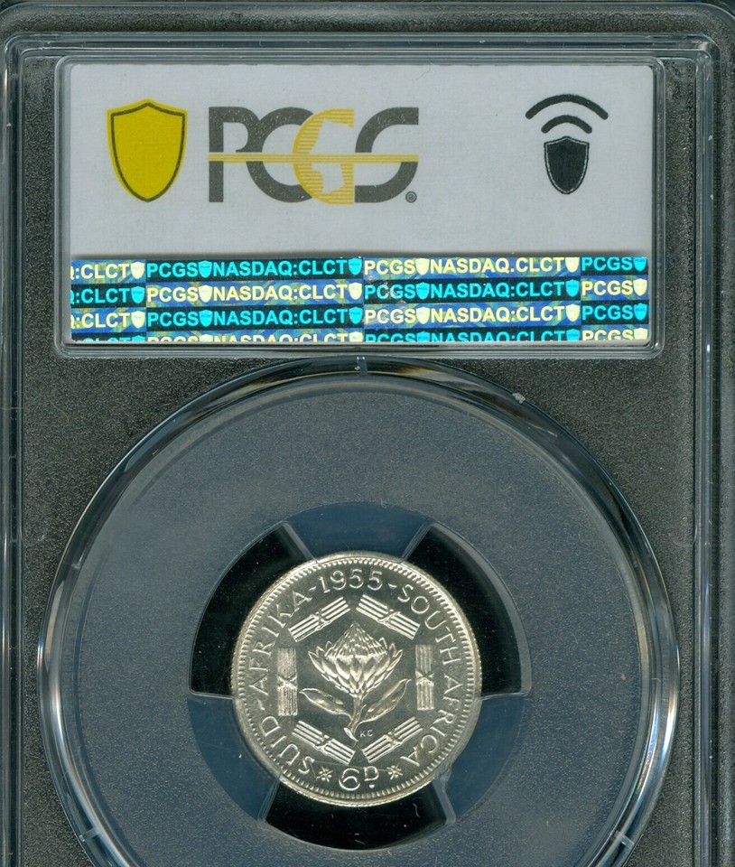 1955 SOUTH AFRICA 6 PENCE PCGS PR68 MAC FINEST GRADE & MAC SPOTLESS POP ...