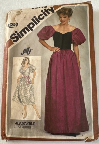 1983 Simplicity 6205 Misses Jiffy Fitted Dress size 12 Miss sewing ...