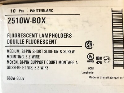 Cooper Wiring Devices - 2510-Box, Flourescebt Lampholders - Lot Of 26 ...