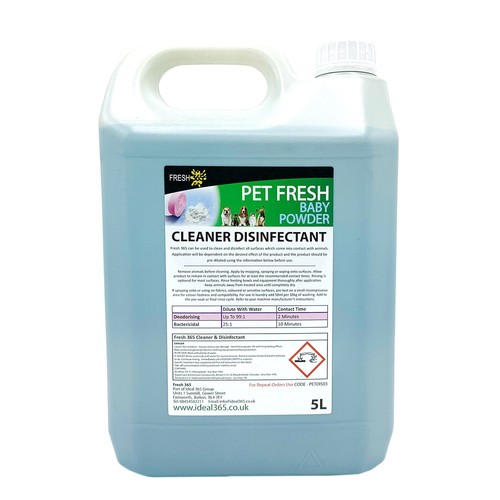 FRESH 365 5L Pet Friendly Dog Cat Disinfectant Cleaner & Deodoriser ...