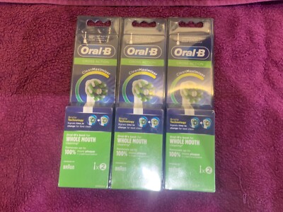 3 x Oral B Cross Action 2 Pack Electric Replacement Brush Head 4 Heads ...