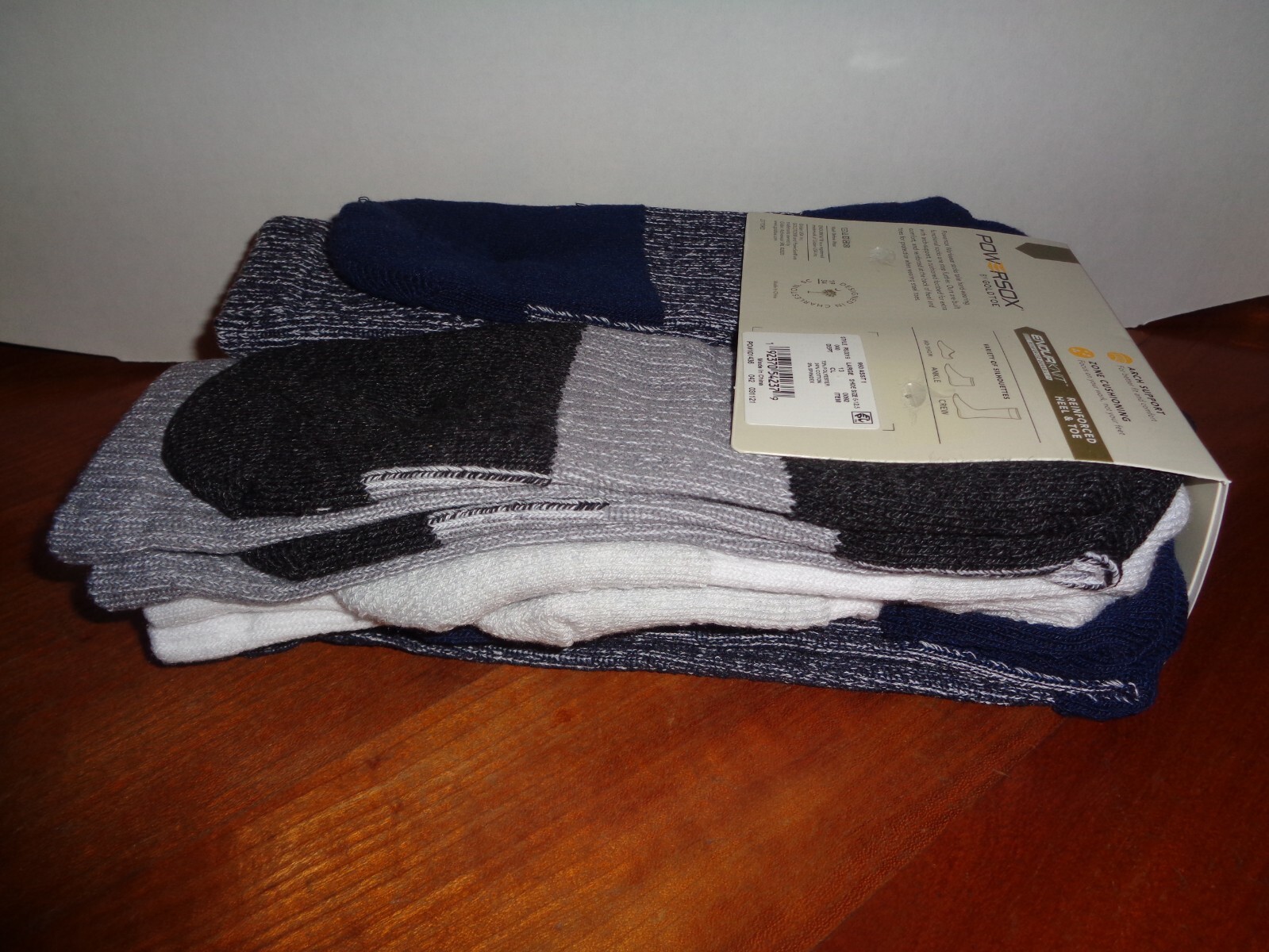 Mens GOLDTOE Powersox Arch Support Work Crew Socks 6 Pair Multi Color ...