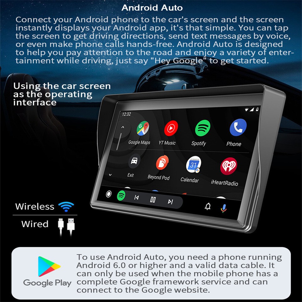 Portable Touch Screen Multimedia Player 7in HD Auto Mirror Link ...