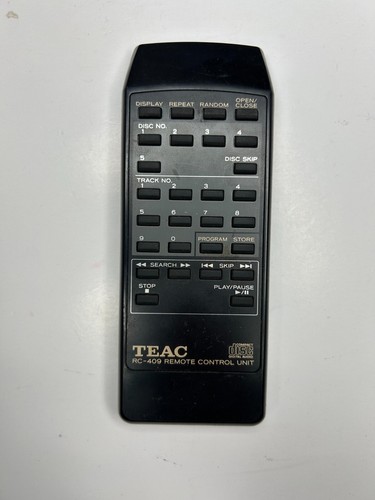 TEAC RC-409 Remote Control, OEM for 5-Disc CD Player Changer | eBay