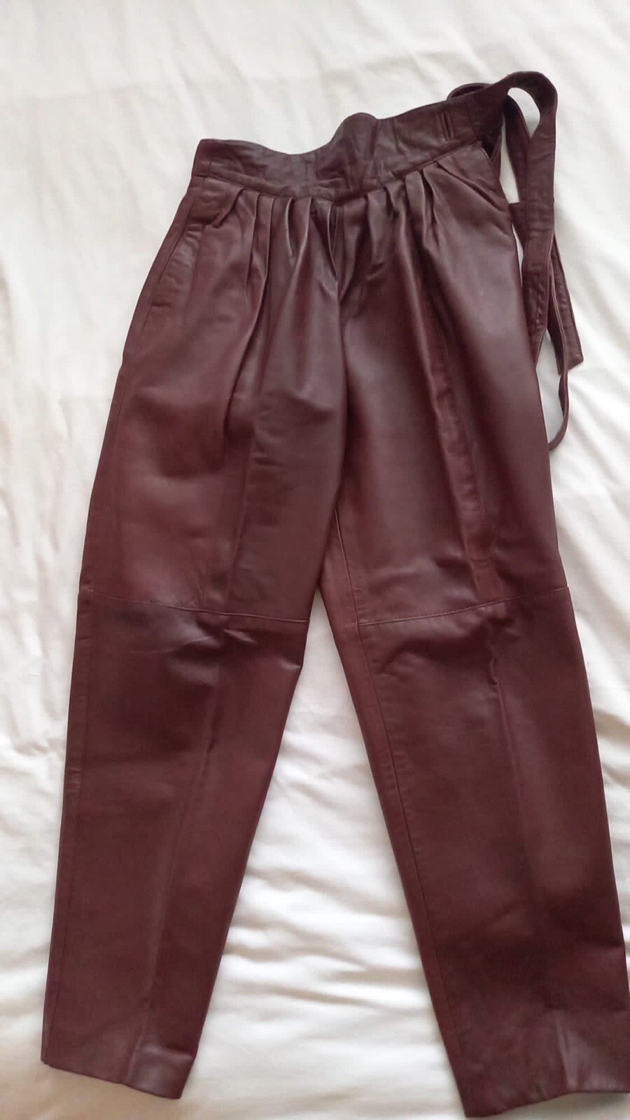 Ladies brown leather trousers, size 12, mint condition, Genel London ...