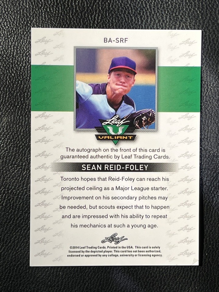 SEAN REID-FOLEY 2014 Leaf Valiant Green Refractor Auto | eBay