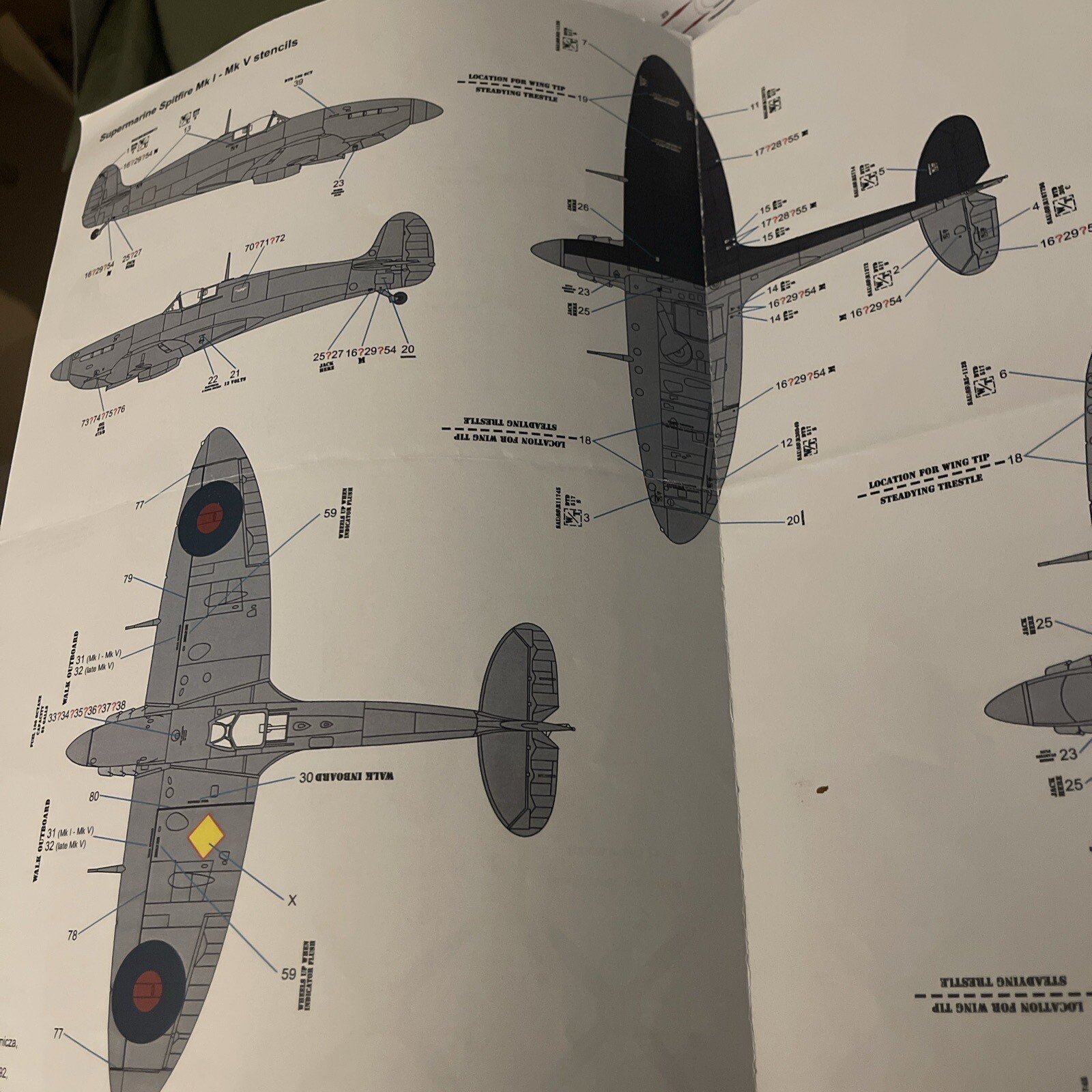 Techmod Decals 1/48 SUPERMARINE SPITFIRE STENCILS #48093B New | eBay