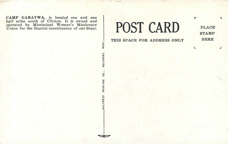1950s Postcard; Cabins, Camp Garaywa, Clinton MS Baptist Retreat Summer ...
