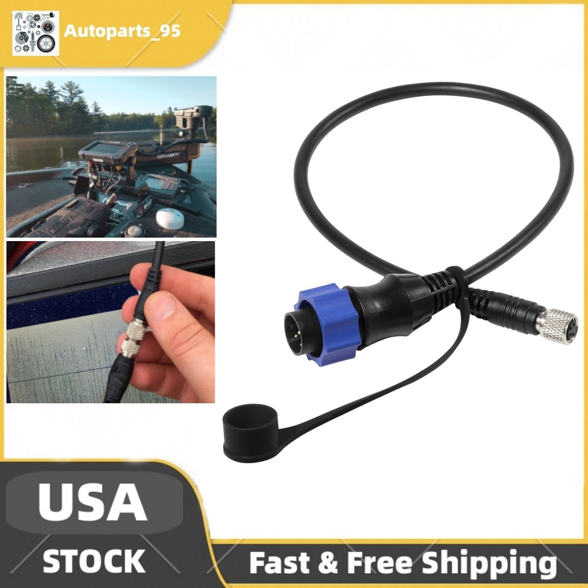 MKR-US2-10 Universal Sonar 2 Adaptor Cable For Lowrance Fish Finder ...