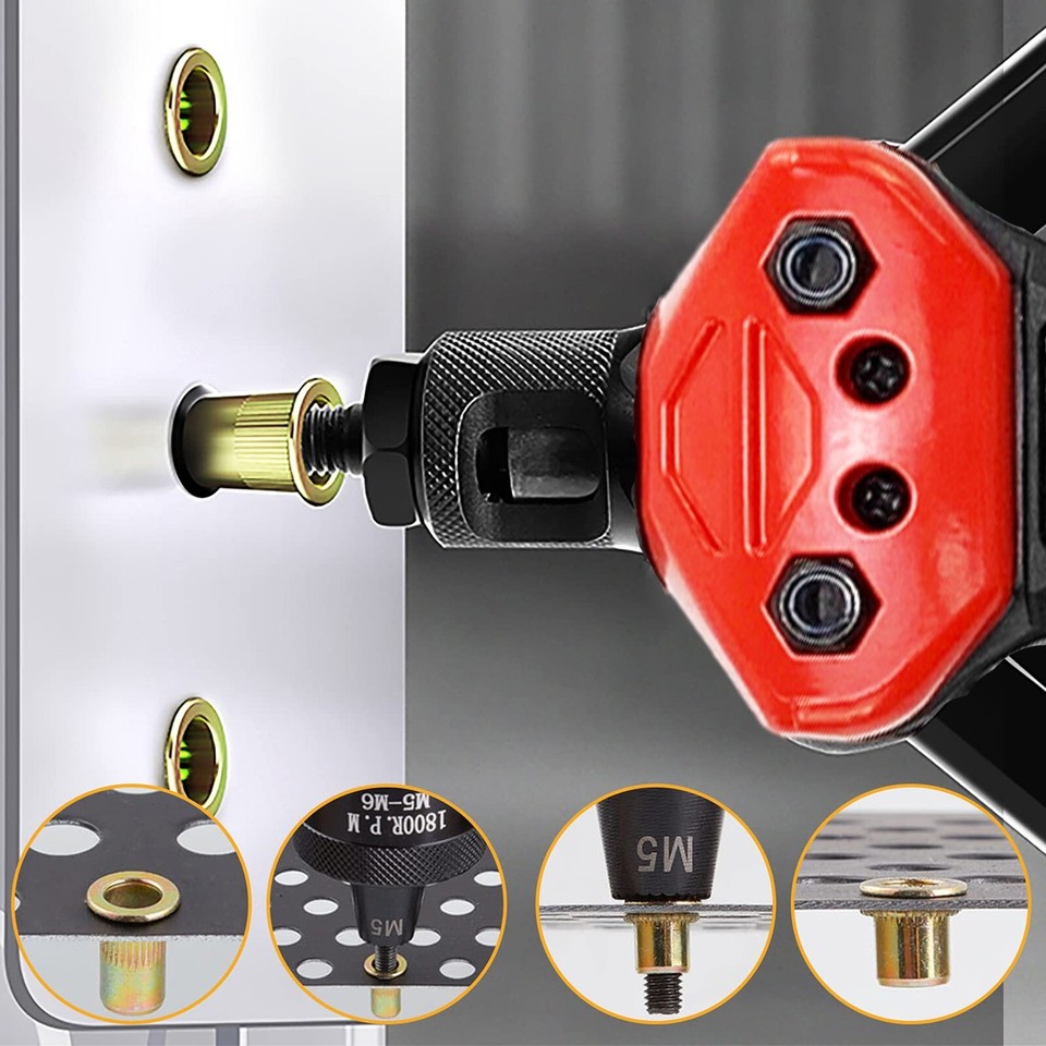 150pc SAE Rivet Nut Kit to Rivnut Thread Setting Tool Nut Setter ...