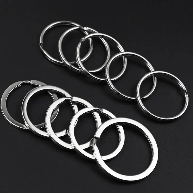 Small - Large 🔑 Silver Metal Split Rings Keyring Jump Hoop Loop Key ...