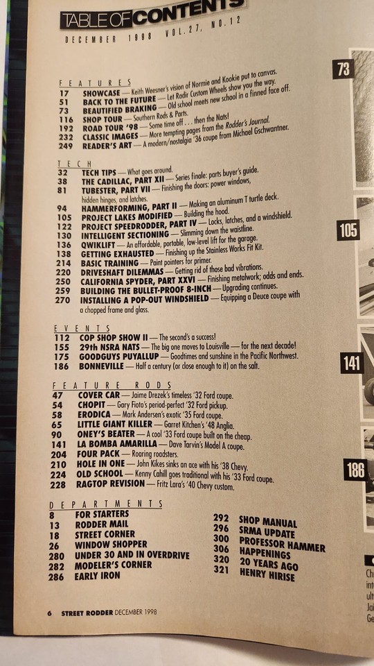 Street Rodder Magazine * December 1998 * 29th NSRA Nats Coverage | eBay