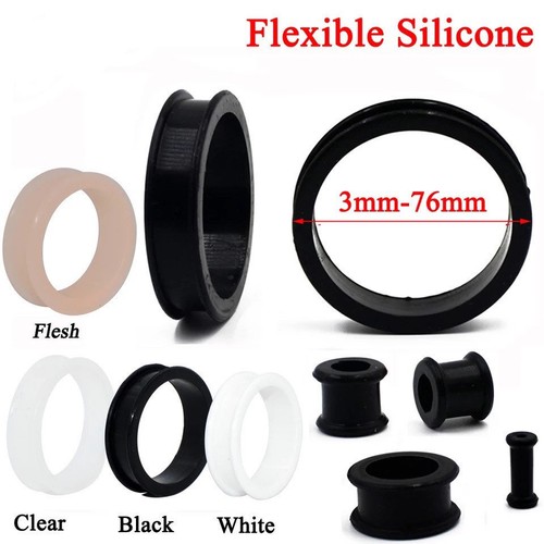 1Pair Extra Big Silicone Soft Flesh Ear Plugs Expander Tunnels Gauges ...