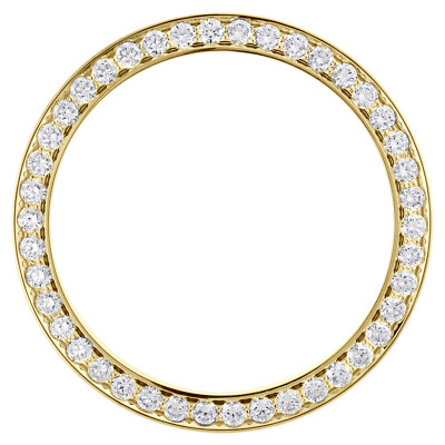 14K Yellow Gold Diamond Watch Bezel 126333 DateJust 41 Rolex 7 Points 3 ...